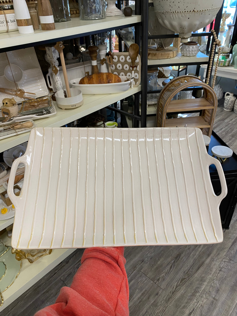 Mud Pie - Large Textured Serving Tray – Carver Drug Company and Gifts