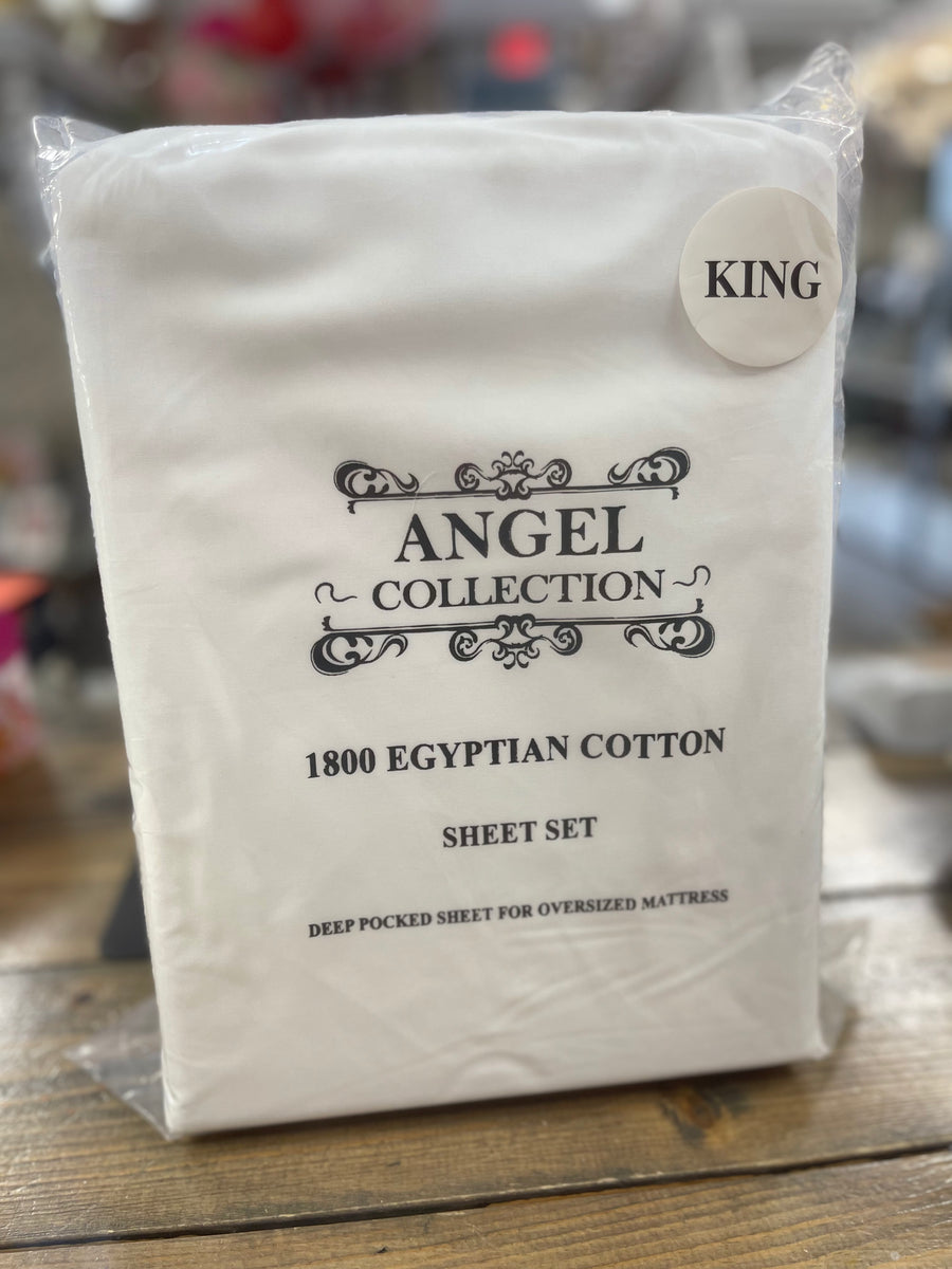 Angel collection sheets white KING – Carver Drug Company and Gifts